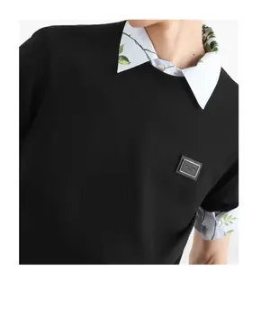 Dolce & Gabbana Cotton T-shirt With Logo Plate - Black