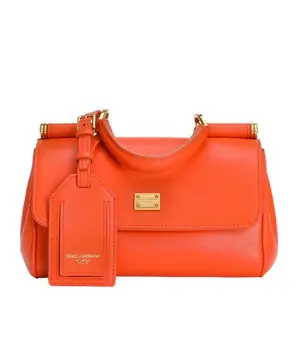 Dolce & Gabbana Mini My Sicily Handbag In Calfskin - Orange