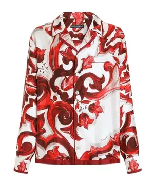 Dolce & Gabbana Majolica-print Vanity Twill Shirt - Red