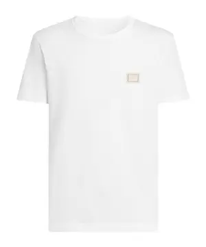 Dolce & Gabbana Cotton T-shirt With Logo Plate - White