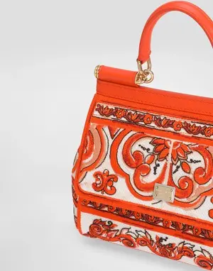 Dolce & Gabbana Small Sicily Handbag With Majolica Embroidery