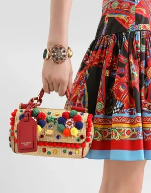 Dolce & Gabbana Mini My Sicily Handbag In Raffia