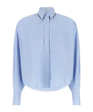 Brunello Cucinelli Long Sleeve Shirt With Monile Piping