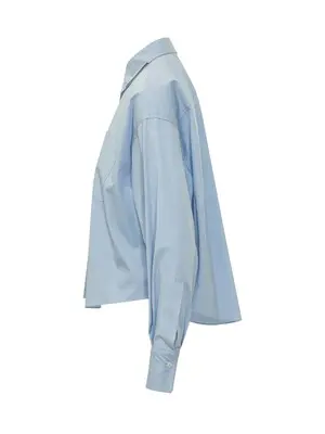 Brunello Cucinelli Monile Trim Box Pleat Shirt - Blue