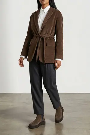 Brunello Cucinelli Monile Trim Cropped Shirt