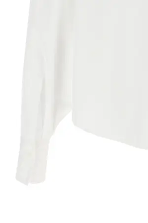 Brunello Cucinelli Monile Trim Cropped Shirt - White