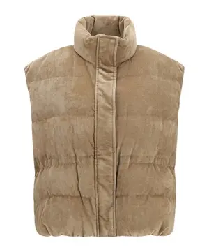 Brunello Cucinelli Corduroy Padded Gilet - Brown