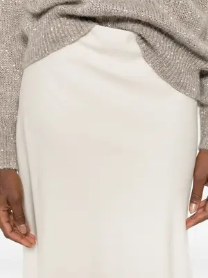 Brunello Cucinelli A-line Midi Skirt - White