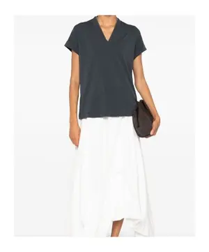 Brunello Cucinelli Monili Trim V-neck T-shirt