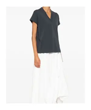 Brunello Cucinelli Monili Trim V-neck T-shirt