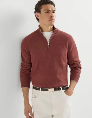 Brunello Cucinelli Half-zip Cashmere Sweater - Red
