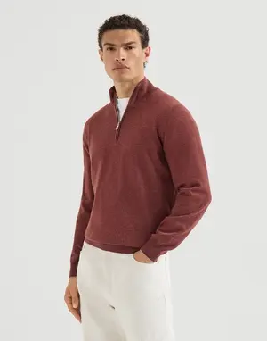 Brunello Cucinelli Half-zip Cashmere Sweater - Red