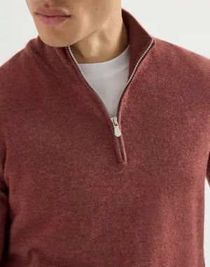 Brunello Cucinelli Half-zip Cashmere Sweater - Red