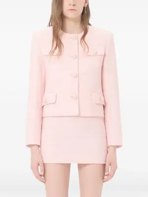Valentino Garavani Crewneck Tweed Jacket - Pink
