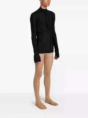 ROT Ribbed Silk Henley Sweater