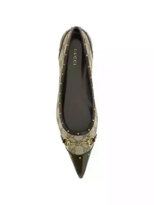 Gucci Horsebit Studded Ballet Flats