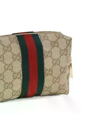 Gucci Gg Supreme Web-stripe Cosmetic Case
