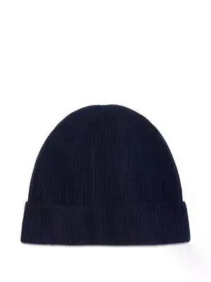 Kiton Ribbed Knit Beanie Hat - Blue