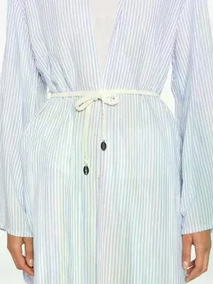 COTAZUR Vertical Stripe Belted Shirt