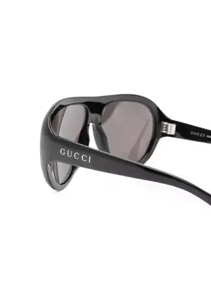 Gucci Pilot-frame Sunglasses With Logo Lettering