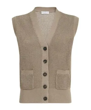 Brunello Cucinelli V-neck Buttoned Vest - Walnut