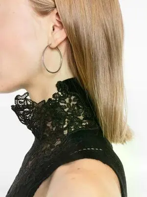 Ermanno Scervino Fine Knit Top With Lace Paneling