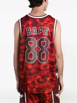 A BATHING APE Camouflage Print Mesh Tank Top