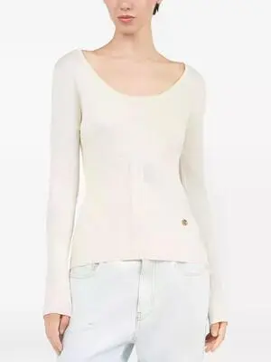 Roberto Cavalli Logo Plaque Ribbed Knit Sweater