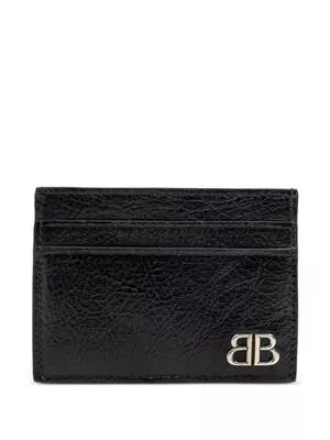 Balenciaga Logo-plaque Leather Cardholder - Black