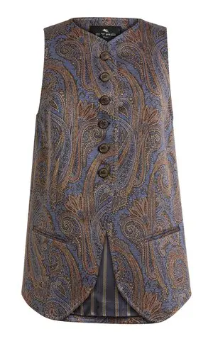 Etro Printed Cotton-blend Vest