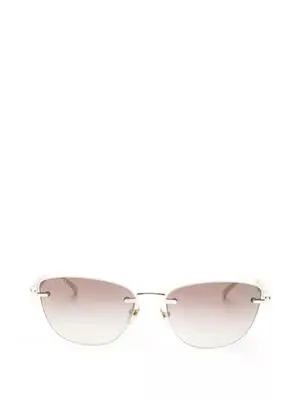 Gucci Bamboo Crystal-embellished Sunglasses - Gold
