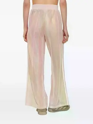 Adidas Striped Mesh Trousers With Logo Patch