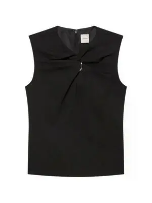 Calvin Klein Crepe-texture Sleeveless Top With Twist Detail