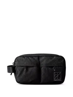 Calvin Klein Jacquard Wash Bag - Black