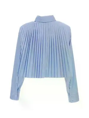 Sportmax Pleated-back Patch-pocket Shirt - Blue