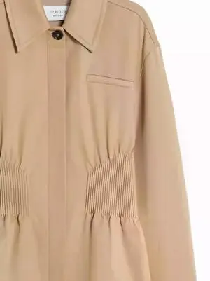 Sportmax Camel Brown Shirred Waist Jacket