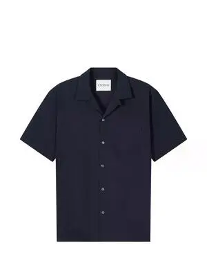 Closed Seersucker Short-sleeved Shirt - Blue