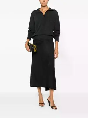 Victoria Beckham Asymmetric Draped Midi Skirt