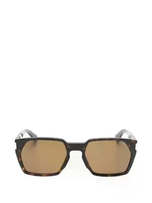 Saint Laurent Geometric Frame Sunglasses - Brown