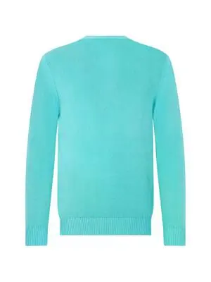 Fedeli Crew Neck Long Sleeve Sweater - Blue