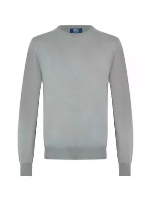 Fedeli Crew Neck Long Sleeve Sweater - Grey