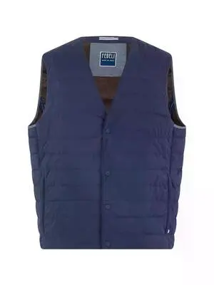 Fedeli Padded Quilted Gilet - Blue