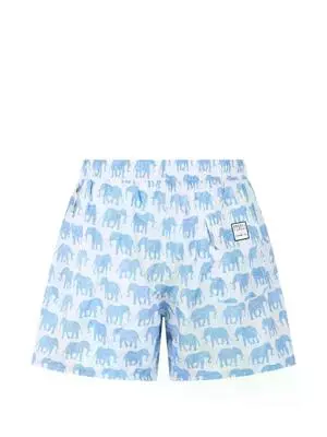 Fedeli Elephant Print Drawstring Swim Shorts