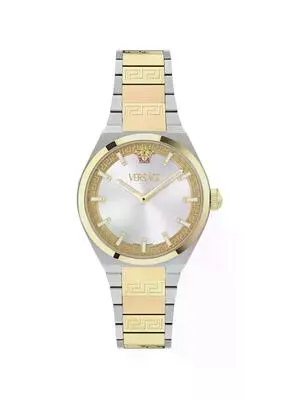 Versace V-auria 35mm Watch With Two-tone Bracelet - Silver