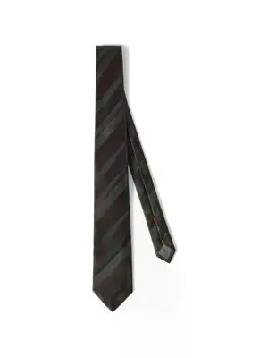 Brunello Cucinelli Regimental Stripe Silk Tie - Brown