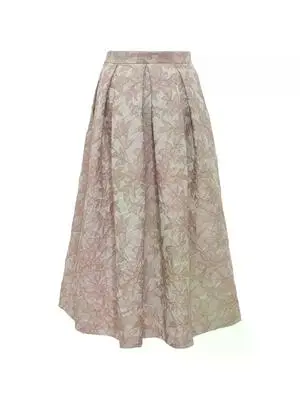 LUNATICA MILANO Floral Jacquard Pleated Maxi Skirt