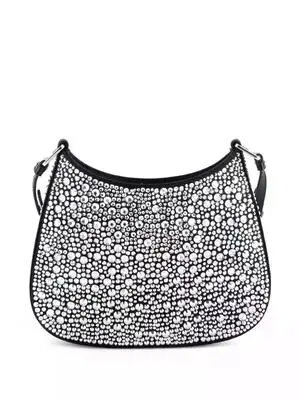 Prada Cleo Embellished Satin Shoulder Bag - Black