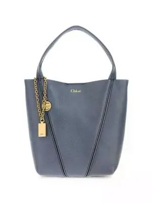 Chloé Air Force Leather Small Spin Shopping Bag - Blue