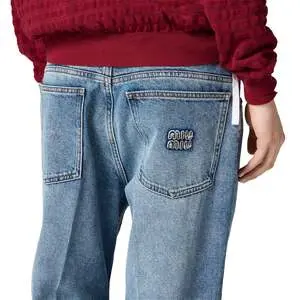 Miu Miu Boyfriend Fit Washed Denim Jeans