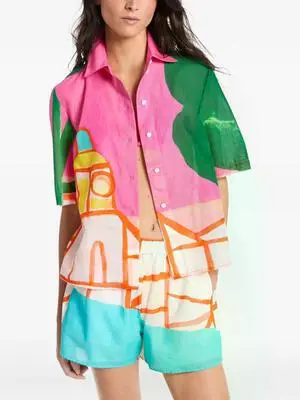 Michael Kors St. Tropez Graphic Print Shirt - Pink